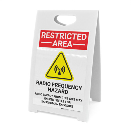 Restricted Area Radio Frequency Hazard with Icon Portrait - A-Frame Sign