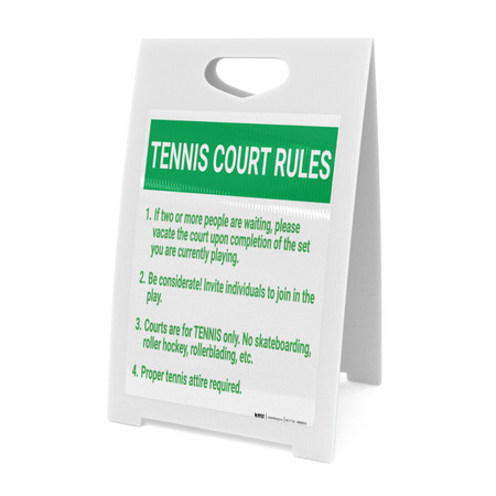 Tennis Court Rules: Six Rules Bulleted List Portrait - A-Frame Sign ...