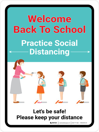Welcome Back to School (Red) - Practice Social Distancing Portrait ...