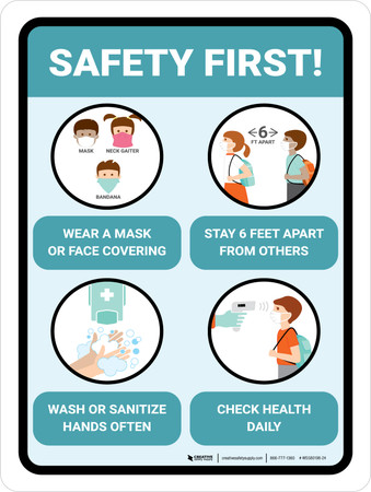 Safety First! Back to School Covid-19 Safety Precautions Portrait ...