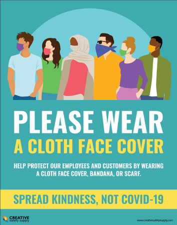 Please Wear A Cloth Face Cover - Poster