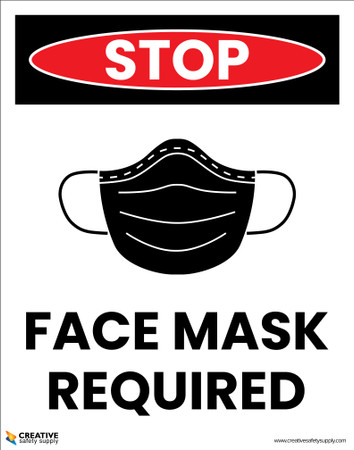 Stop: Face Mask Required with Icon - Poster