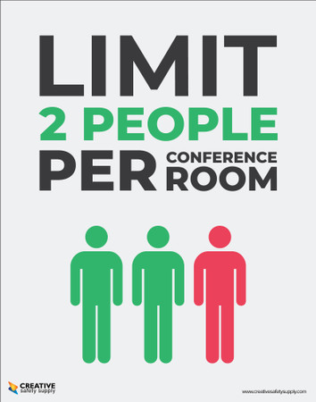 Limit 2 People Per Conference Room - Poster