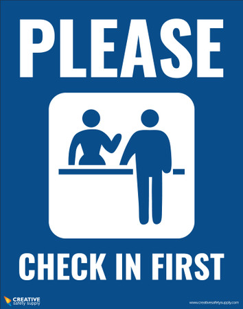 Please Check In First (Front Desk) - Poster