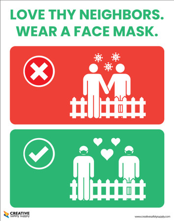 Love Thy Neighbors Wear A Face Mask Covid - Poster