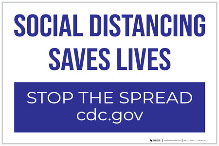 Social Distancing Saves Lives Landscape - Label