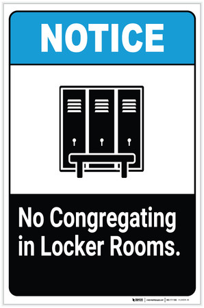 No Congregating in Locker Rooms - Label