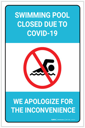 Swimming Pool Closed Due to COVID-19 - We Apologize - Label | Creative ...