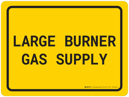 Large Burner Gas Supply Yellow - Wall Sign