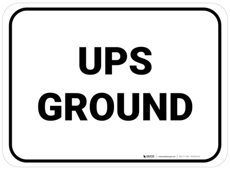 UPS Ground Rectangle White Rectangle - Floor Sign