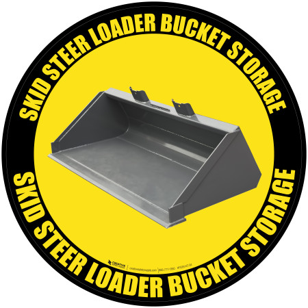 Skid Steer Loader Buckets Storage - Floor Sign