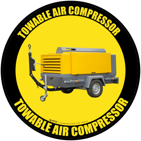 Towable Air Compressor - Floor Sign