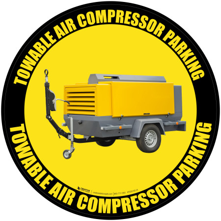 Towable Air Compressor Parking - Floor Sign