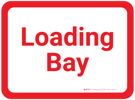 Loading Bay - White/Red Rectangle - Floor Sign