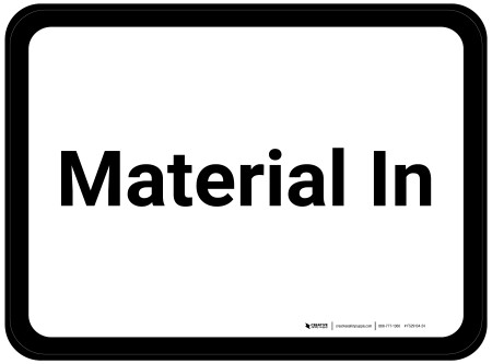 Material In - White Rectangle - Floor Sign