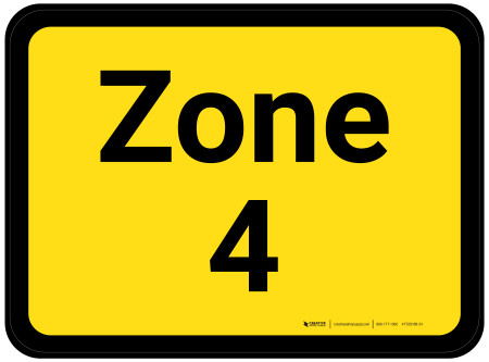 Zone 4 - Yellow Rectangle - Floor Sign