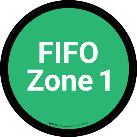 FIFO Zone 1 - Green Circle - Floor sign