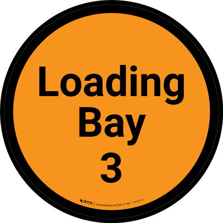 Loading Bay 3 - Orange Circle - Floor sign