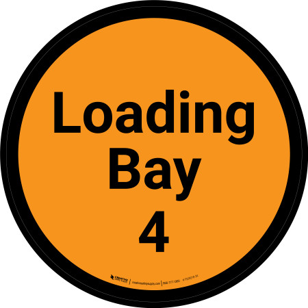 Loading Bay 4 - Orange Circle - Floor sign