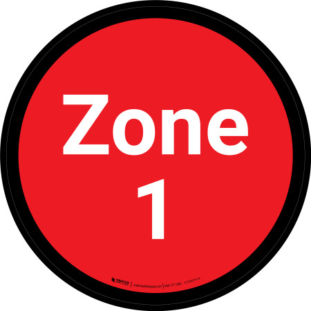 Zone 1 - Red Circle - Floor sign