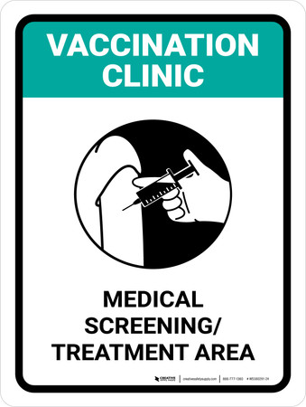 Vaccination Clinic: Medical Screening Treatment Area Green Portrait ...