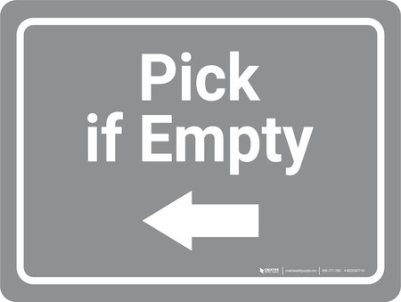Pick if Empty Arrow Left Grey Landscape - Wall Sign
