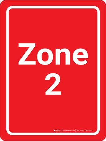 Zone 2 Red Portrait - Wall Sign