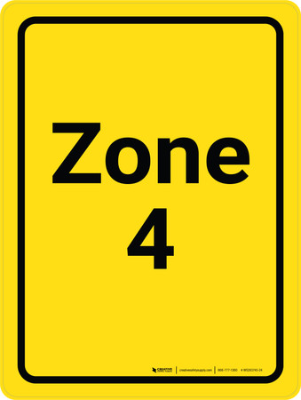 Zone 4 Yellow Portrait - Wall Sign