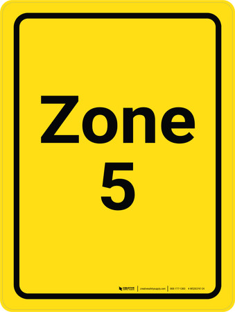 Zone 5 Yellow Portrait - Wall Sign