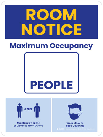 Room Notice: Maximum Occupancy Portrait - Wall Sign