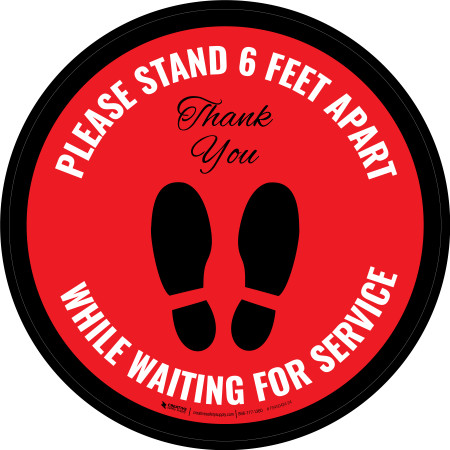 Please Stand 6 Ft/2 m Apart When Waiting in Line - Thank You with Icon ...