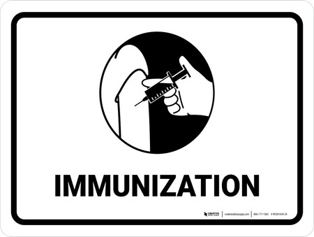 Immunization with Vaccine Injection Icon Landscape - Wall Sign