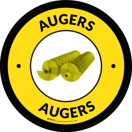 Augers Yellow Circular - Floor Sign