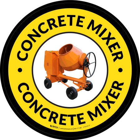 Concrete Mixer Yellow Circular - Floor Sign