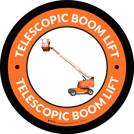 Telescopic Boom Lift Circular - Floor Sign