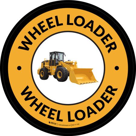 Wheel Loader Yellow Circular - Floor Sign