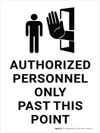 Authorized Personnel Only Past This Point with Black Icon Portrait ...