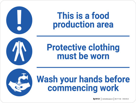 Food Production Area Rules with Icons Landscape - Wall Sign | Creative ...