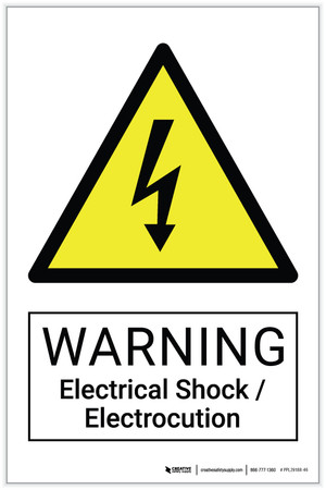 Warning: Electrical Shock / Electrocution Hazard - Label | Creative ...