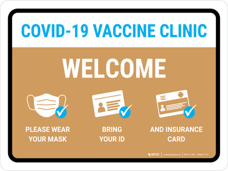 Covid-19 Vaccine Clinic: Welcome Landscape - Wall Sign | Creative ...