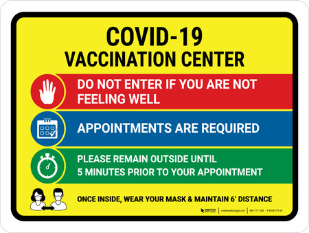 Covid-19 Vaccination Centre: Requirements V2 Landscape - Wall Sign