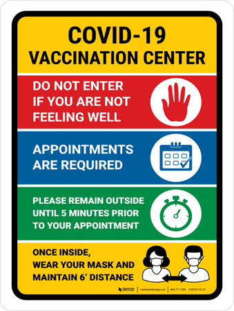 Covid-19 Vaccination Centre: Requirements V1 Portrait - Wall Sign ...