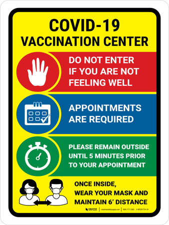 Covid-19 Vaccination Centre: Requirements V2 Portrait - Wall Sign