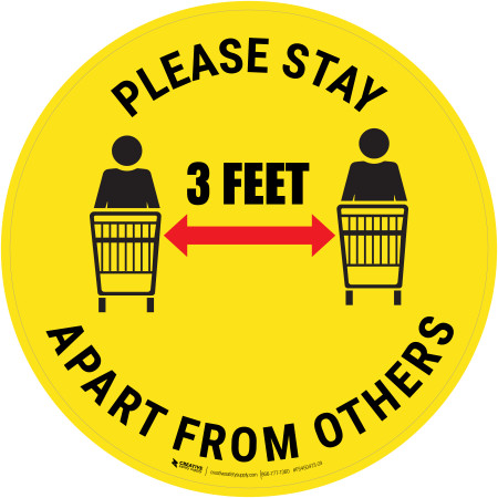 Please Stay 3 Feet Apart From Others - Floor Sign