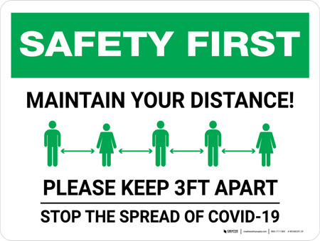 Safety First: Maintain Your Distance - Please Keep 3ft Apart Landscape ...