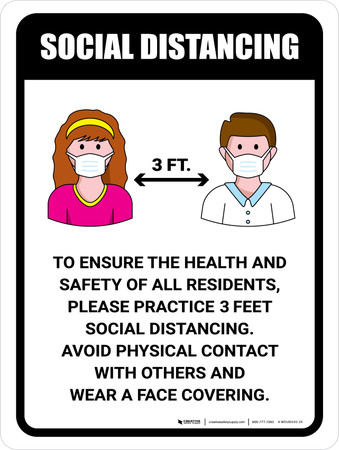 Social Distancing To Ensure Health And Safety Of Resiidents with 3ft ...
