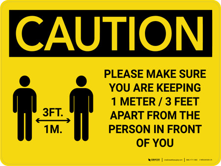 Caution: Please Make Sure You Are Keeping 3 Feet Apart with Icon ...