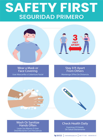 Safety First: Wear a Mask, 3ft Social Distancing, Wash Hands, and Check ...