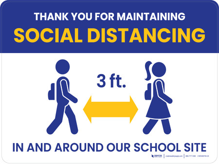 Thank You for Maintaining Social Distancing - 3 Feet Apart In and ...