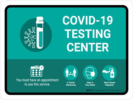 Covid-19 Testing Center Green Landscape - Wall Sign